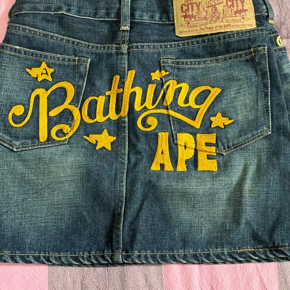 Bape | Skirts | Vintage A Bathing Ape Denim Skirt | Poshmark